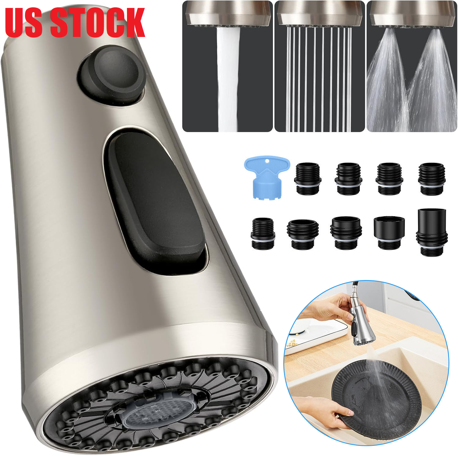 Universal Spray Head Pull Down Kitchen Faucet Replacement Part American ...