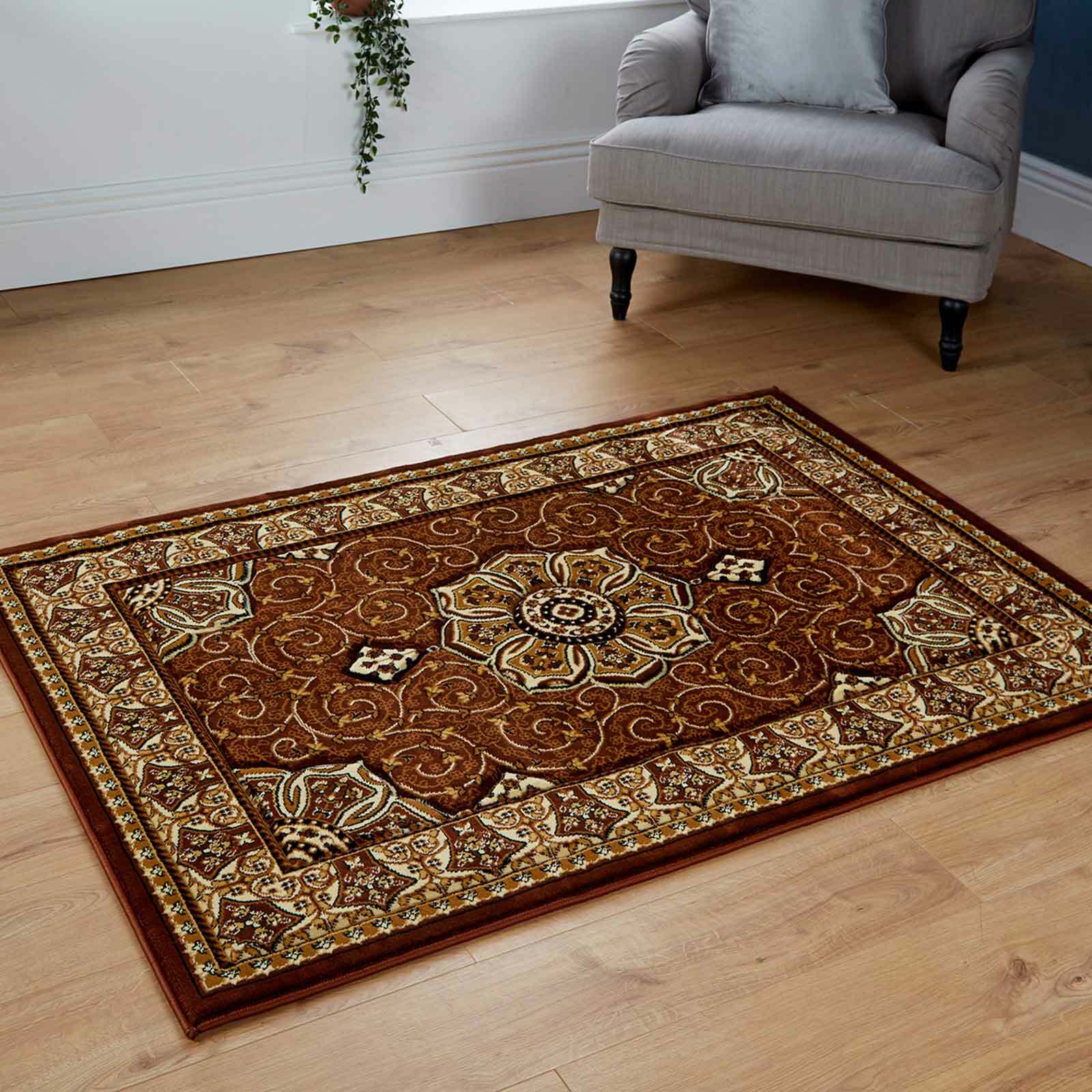 Non Slip Small Extra Large Traditional Rugs Round Circle Rug Hall ...