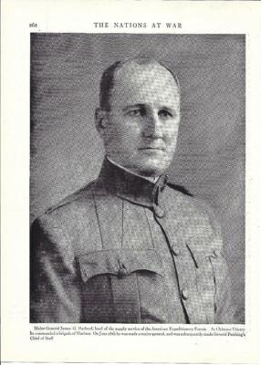RARE 1919 print/WWI US Major-General James Harbord / Pershing's Chief ...