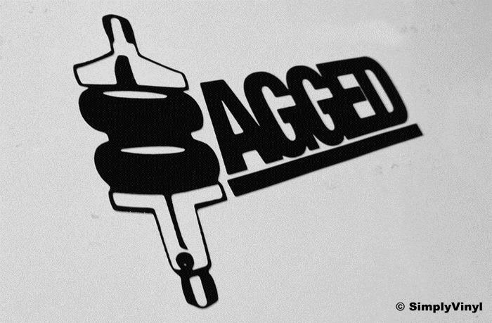 BAGGED CAR STICKERS AIR RIDE SUSPENSION FUNNY JDM DUB SLAMMED LOW ...