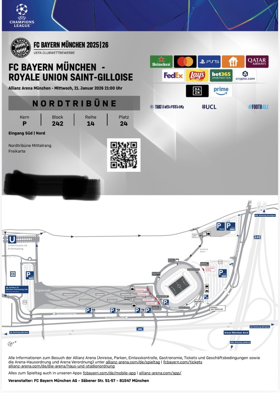 Sammler Ticket FC Bayern München - Union Saint-Gilloise