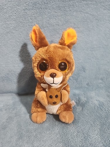 TY Beanie Boos Kipper Kangaroo w/joey, 6" No Heart Tag Bean Bag Plush ...