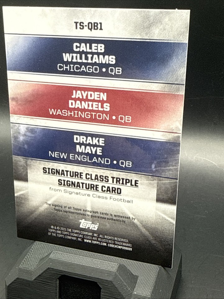 2024 Topps Signature Caleb Williams Jayden Daniels Drake Maye Triple ...
