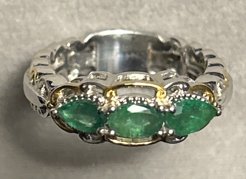 Gems En Vogue NH Michael Valitutti Sterling Silver, Gold & Emerald ...