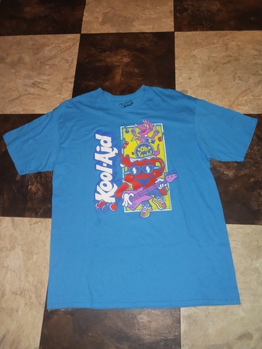 VINTAGE Mens Kool-Aid Man Oh Yeah! BLUE Graphic Print Koolaid Shirt: XL ...