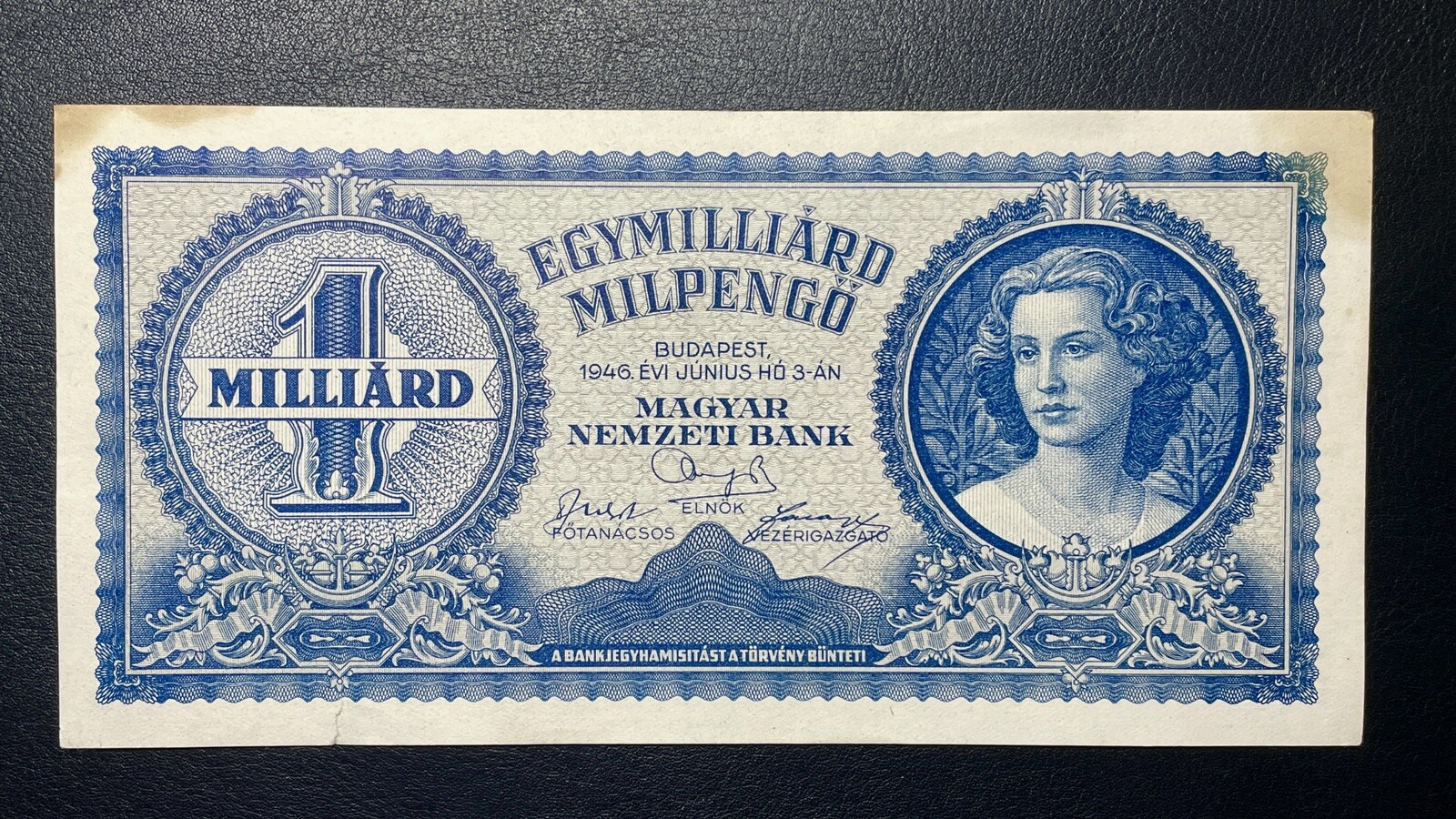 1 BILLION MILLIARD QUADRILLION MILPENGO BANKNOTE HUNGARY Hyperinflation ...