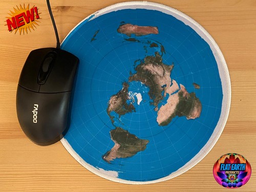 Light Blue Flat Earth Map Mousepad PC Table Mat Mouse Pad Azimuthal ...
