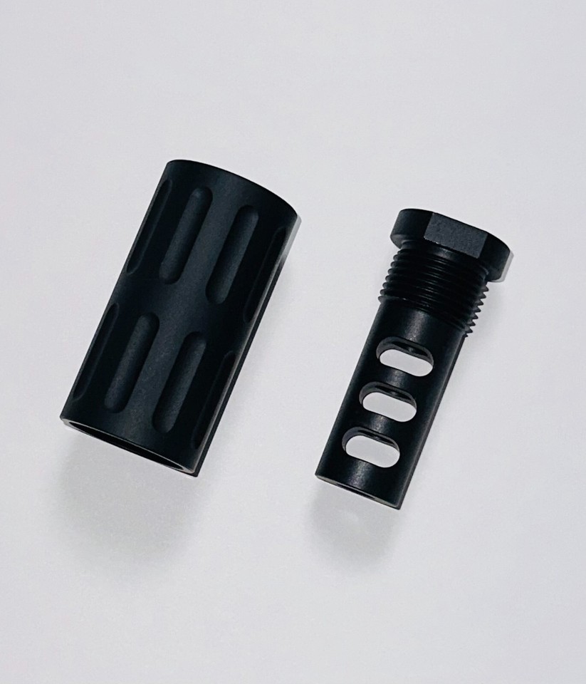 Muzzle Brake 1/2X28TPI For 9MM With 13/16X16 Sound Redirect Sleeve | eBay