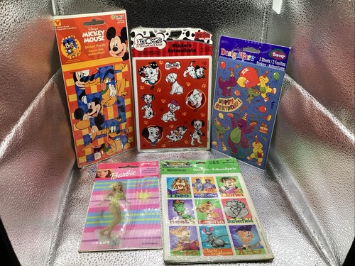 Mixed New stickers Lot Barney Mickey Mouse Barbie Dalmatians Between ...