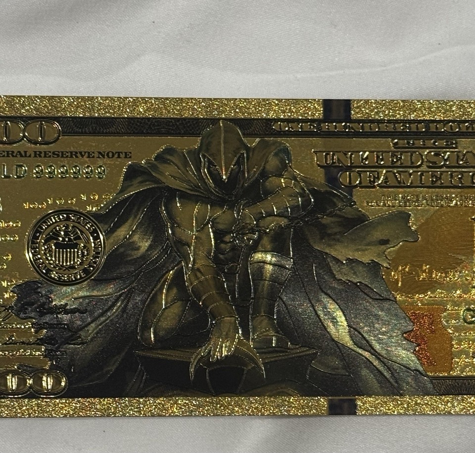 24k Gold Foil Plated Marvel Superhero Banknote Set Comic Collectible W ...