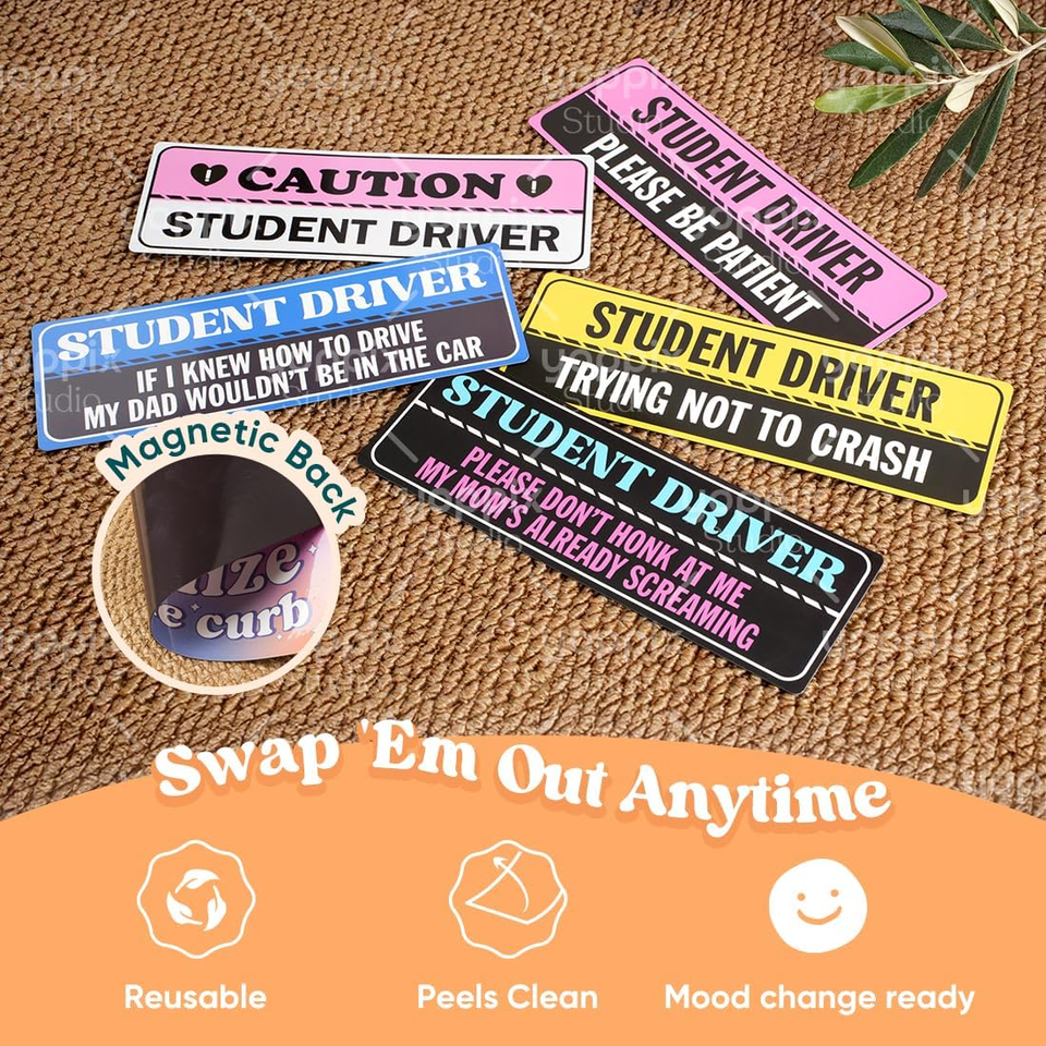 5Pcs Student Driver Magnet for Car, Funny New Driver Magnet Car ...