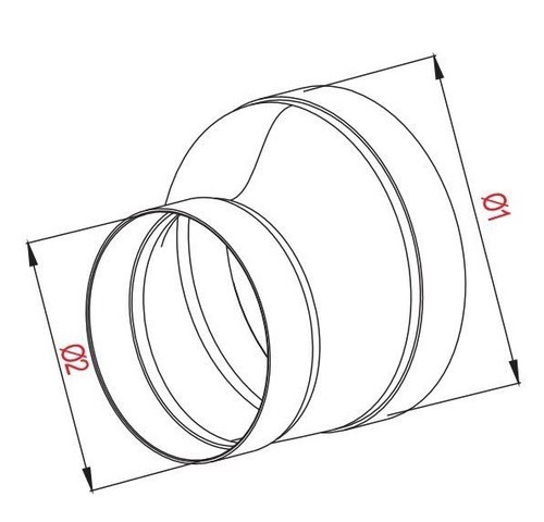 Duct Pipe Offset Reducer 150mm / 200mm 6" / 8" Round Reduction ...