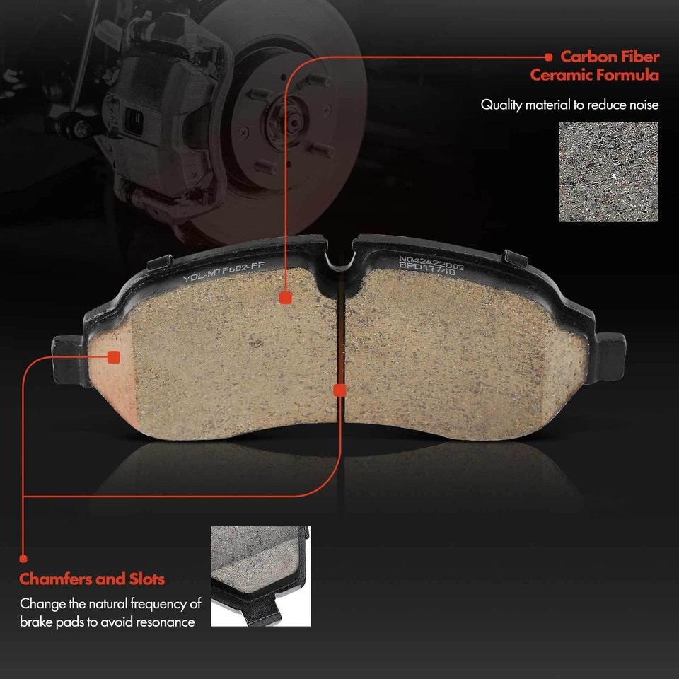 4x Front LH & RH Ceramic Brake Pads for Ford Transit-150 Transit-250 ...