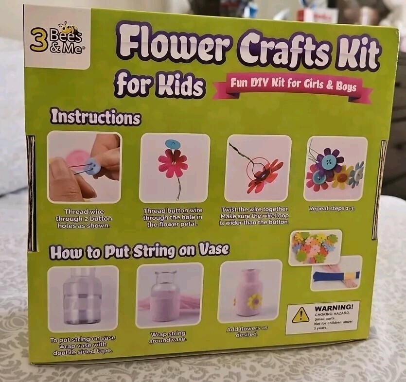 Flower Crafts Kit For Kids Boy's And Girls 3+ New In Box 3 Bess&Me | eBay