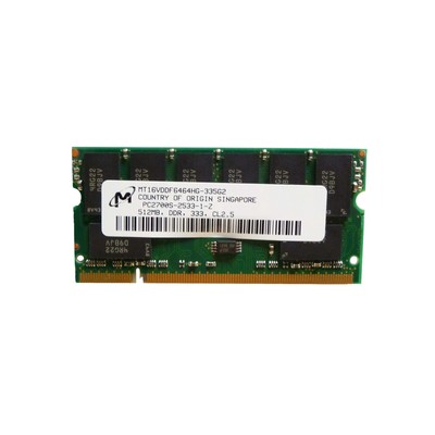 MT16VDDF6464HG-11.8oz2 512MB 333MHZ DDR DDR1 Sodimm Memory Table Module ...