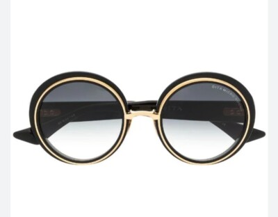 Dita Sunglasses MICRO-ROUND DTS406A 01 Black & Gold 50-22 | eBay