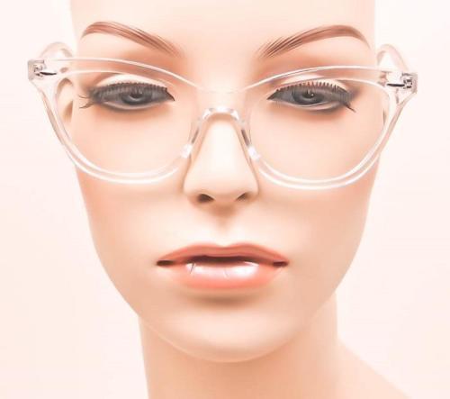 Retro "JENNY" Vintage Rockabilly Demi Frames Clear Lens Cat Eye ...