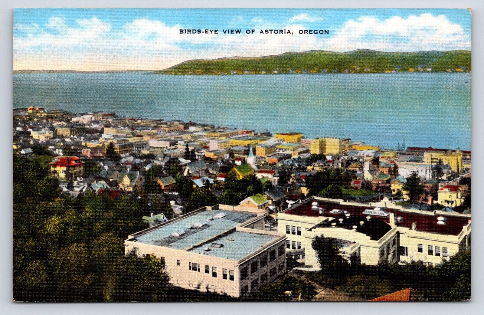 Birds-Eye View of Astoria, Oregon Postcard, Rocky Mountains, Columbia ...