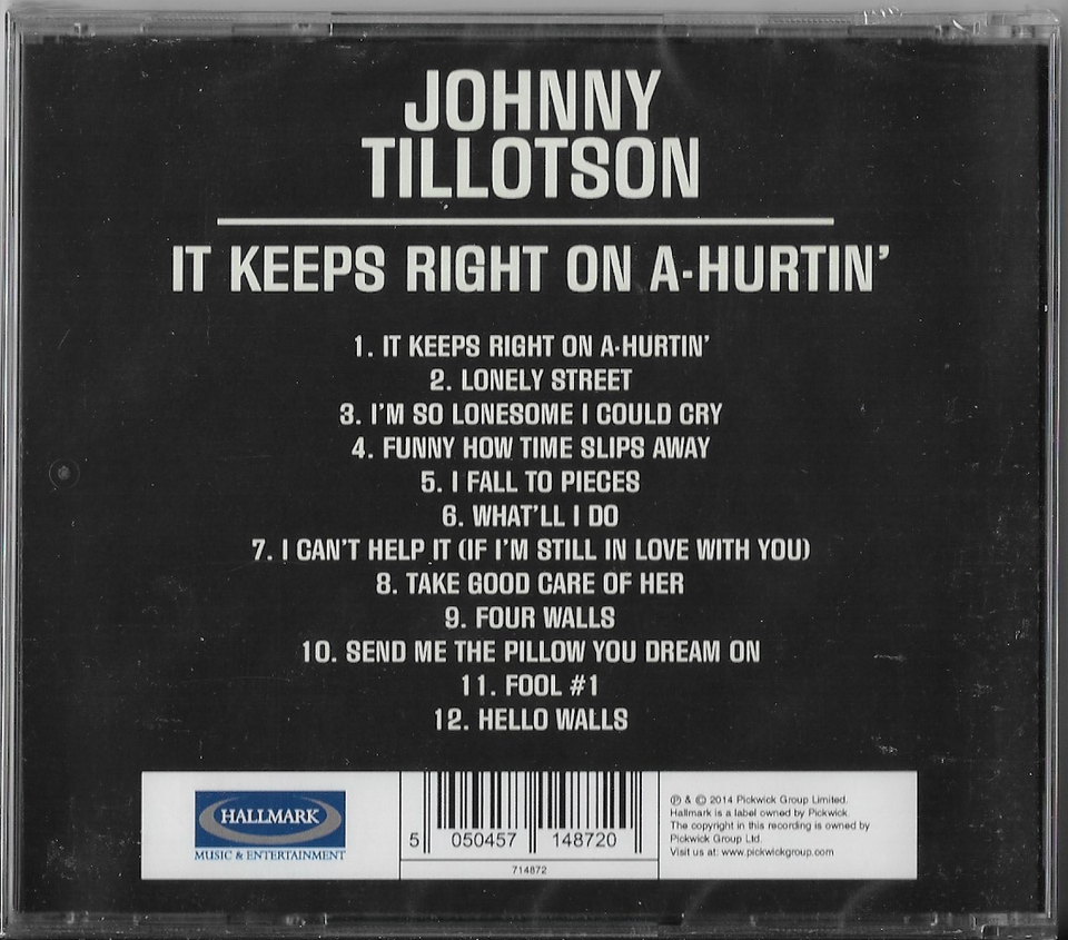 It Keeps Right on A-Hurtin by Johnny Tillotson (CD, 2014) NEW SEALED ...