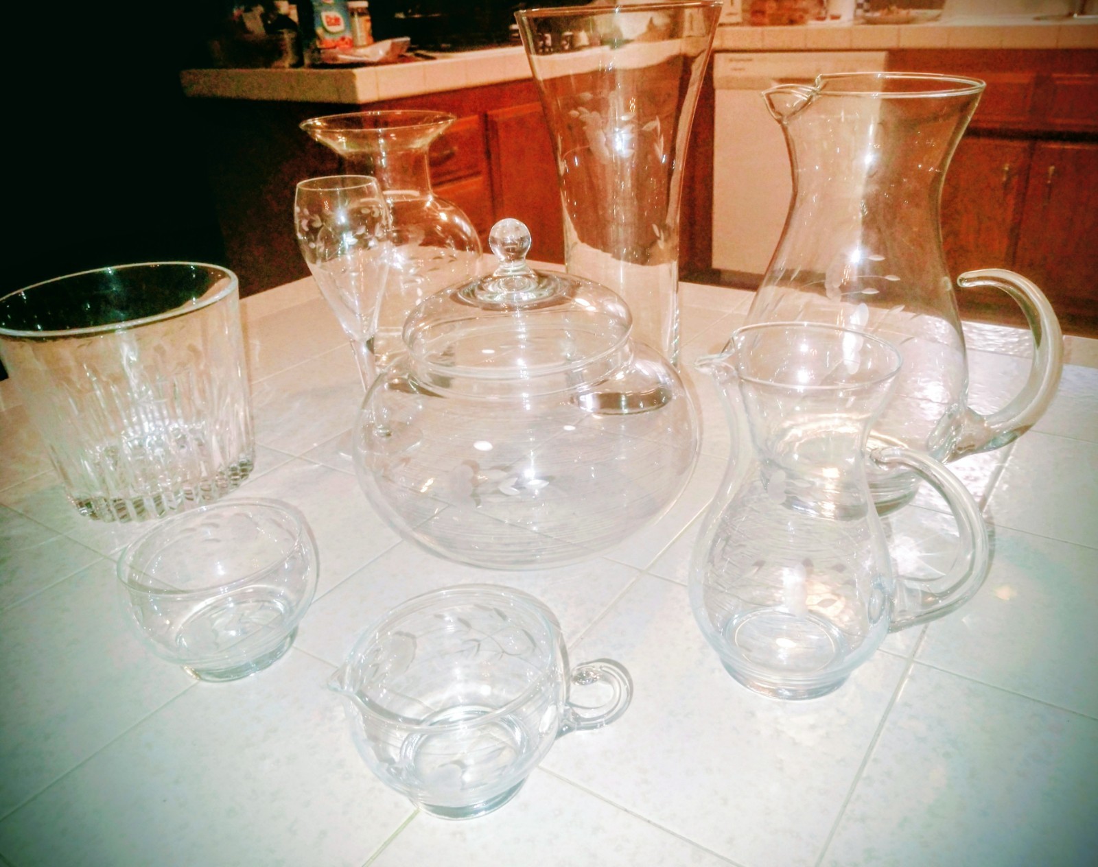PRINCESS HOUSE Heritage Crystal Glass Lot of 9 + Fantasia 13" Serving ...