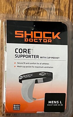 New Sealed Shock Doctor Core Athletic Supporter with Cup Pocket - White ...