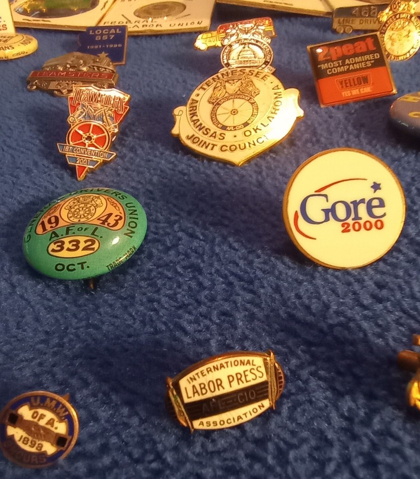 64 PC Lot UNION TEAMSTER-UAW-LABOR-LAW ENFORCEMENT(lighter Patch Pin ...