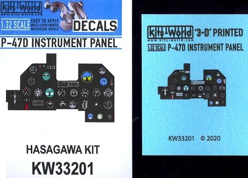 Kits World Decals 1/32 3D INSTRUMENT PANEL SET FOR P-47D THUNDERBOLT ...