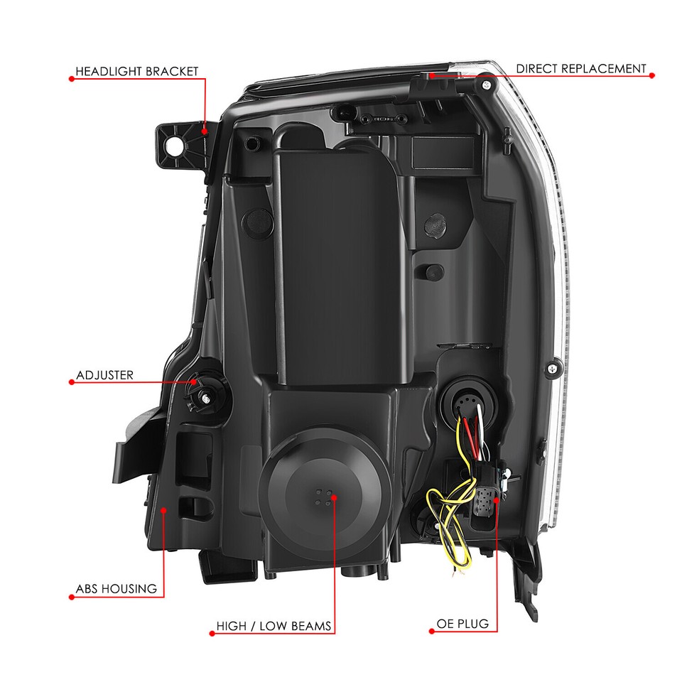 [Switchback LED DRL] For 07-14 Escalade ESV EXT Quad Projector ...