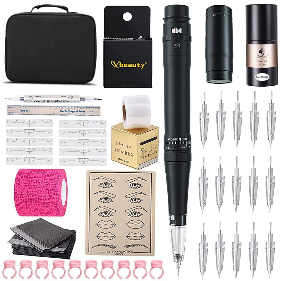 Permanent Makeup Wireless Tattoo Pen Kit for Eyebrow Lip Eyeliner ...