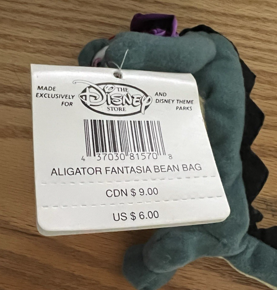Vintage Disney Store Fantasia Alligator and Hippo Bean bag plush toy ...