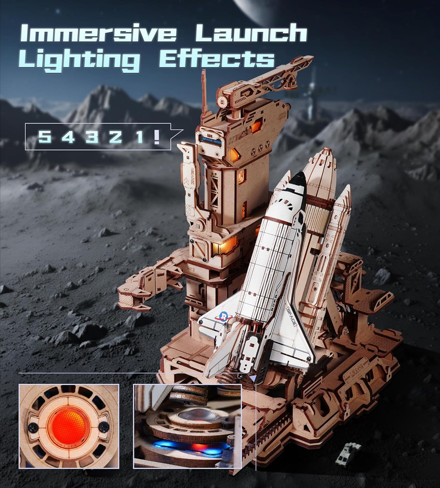 ROKR 3D Puzzles Space Shuttle Model - Dynamic Launch Base with ...