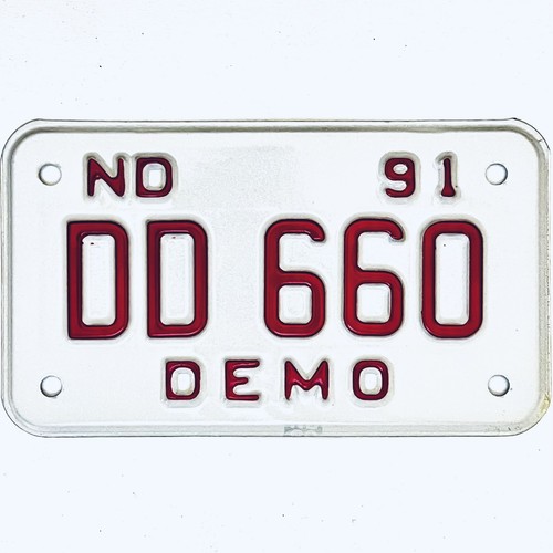 1991 United States North Dakota Demo Special License Plate DD 660 | eBay