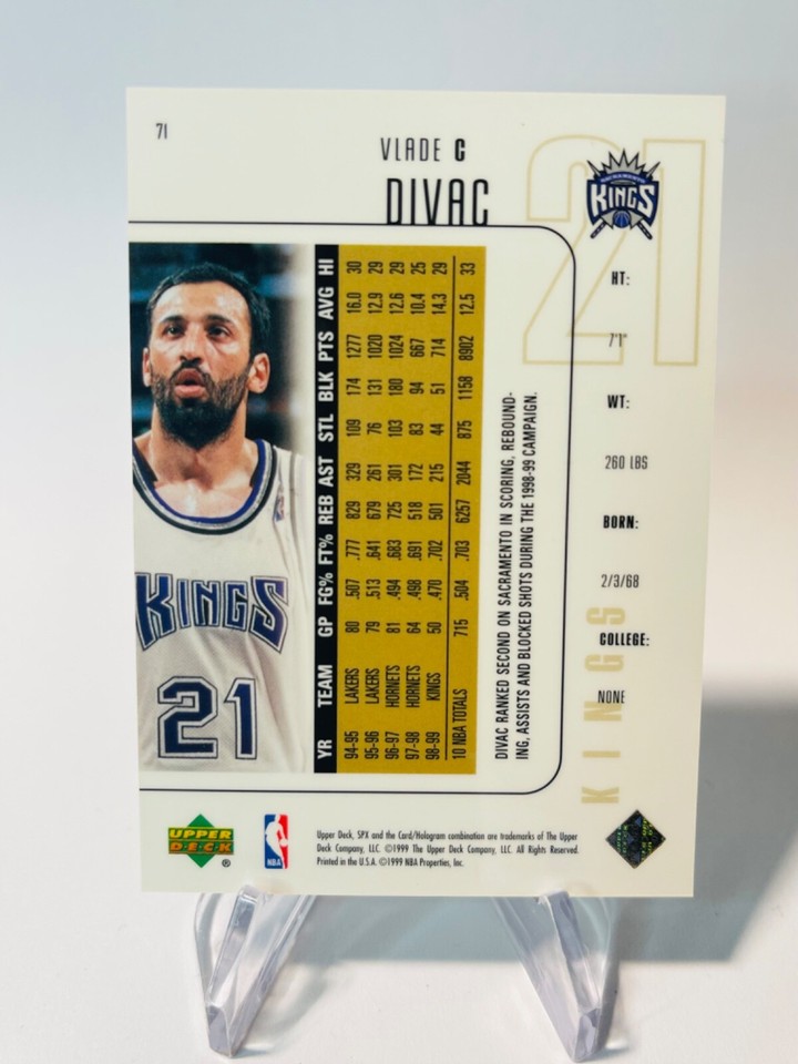 VLADE DIVAC 1999-00 Upper Deck SPx #71 NBA Basketball KINGS | eBay