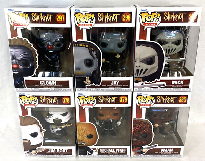 Funko POP Rocks SLIPKNOT 6 Figure LOT Clown JAY Mick VMAN Michael Pfaff ...