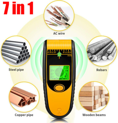 7 in 1 Digital Stud Finder Wood Metal Pipe Wire Wall Sensor Scanner LCD ...