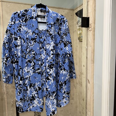 KASPER Women Lightweight Polyester Open Front Jacket Floral And Tank 1x ...