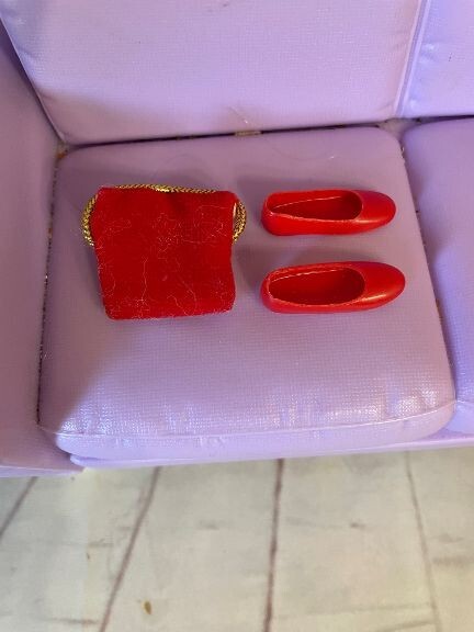 VINTAGE Skipper Red Velvet Purse #1906 And Japan Shoes Mattel EXC! 60'S ...