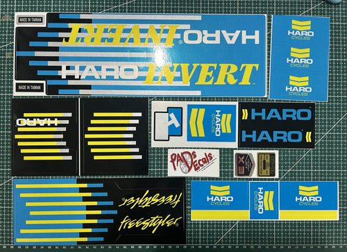HARO INVERT Black blue yellow bmx sticker decals | eBay