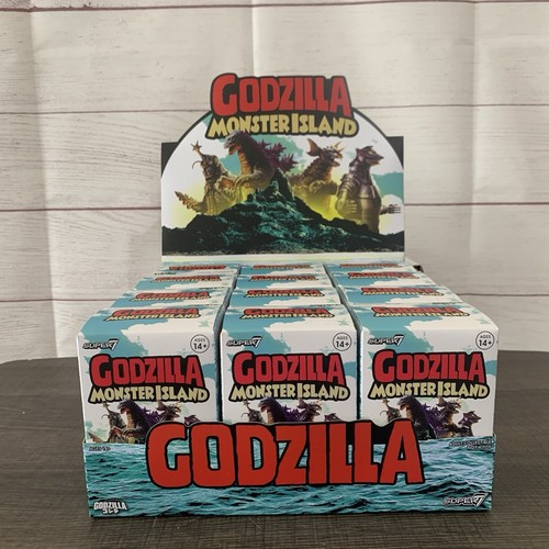 Super 7 Godzilla Monster Island 3.75” Blind Box Case Of 12 with Display ...