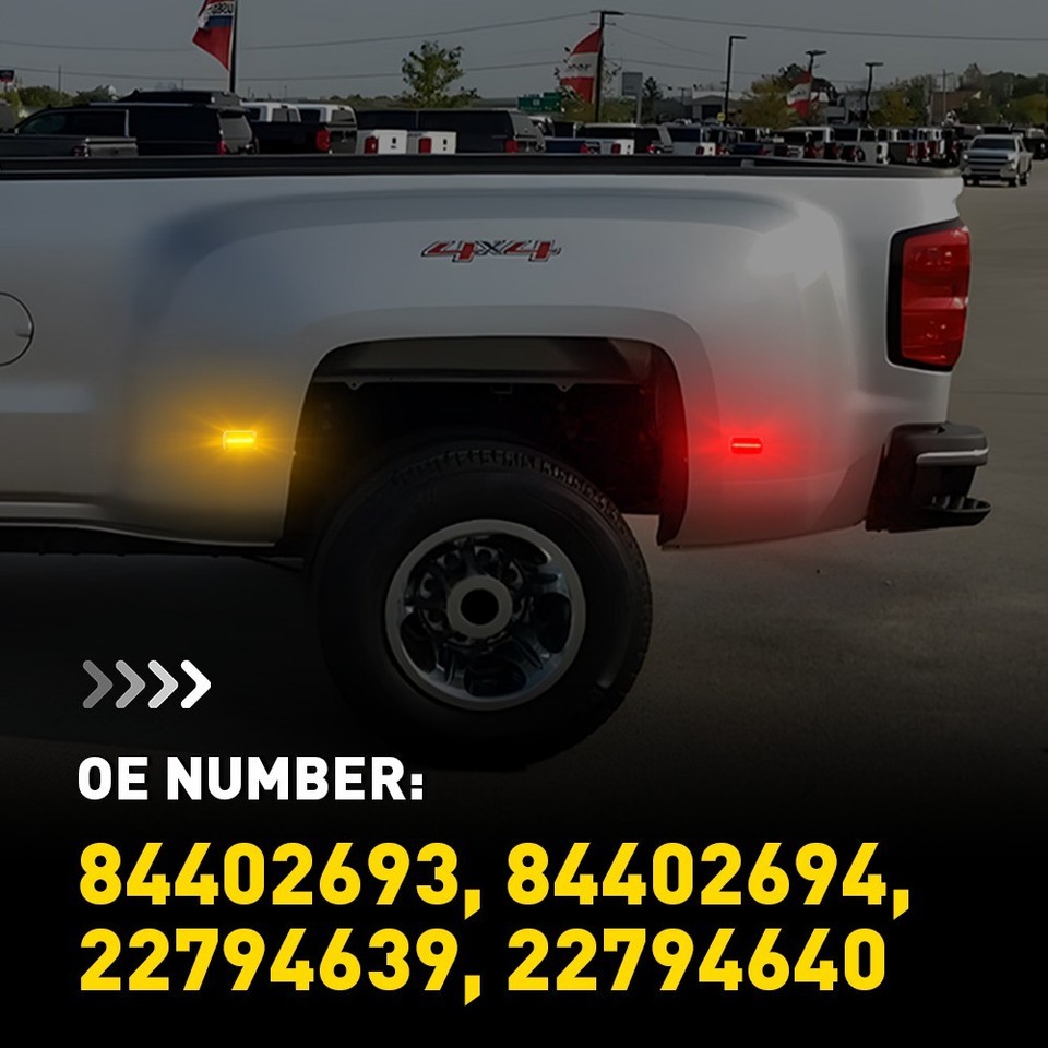 LED Side Marker Lights For Chevy Silverado 2500 3500 hd 2015-2023 ...