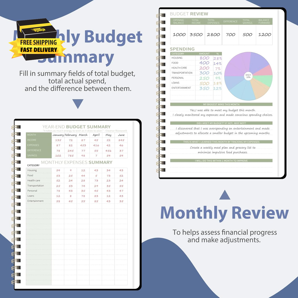 Budget Planner - Monthly Budget Book with Expense Tracker Notebook, A5 ...
