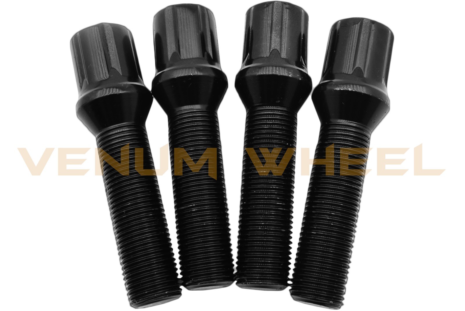 5 Pc 12x1.5 | 50mm Extended Shank | Black Spline Tuner Lug Bolt ...