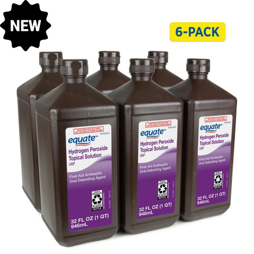 Equate 3% Hydrogen Peroxide Antiseptic Liquid, 6-Pack, 32 fl oz Each | eBay