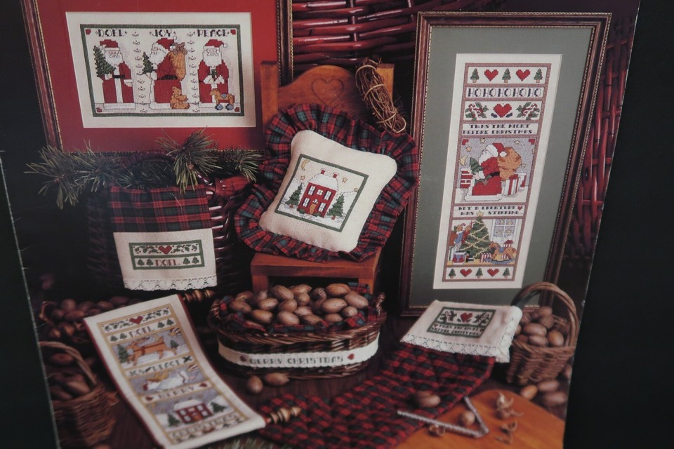 CHOICE PRIMITIVE FOLK ART Cross Stitch Pattern Angels Christmas Snowmen ...