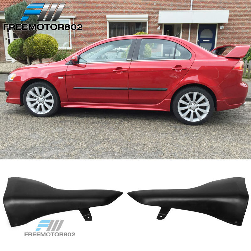 Fits 08-15 Mitsubishi Lancer PU Rear Bumper Lip Aprons 2PC Unpainted ...