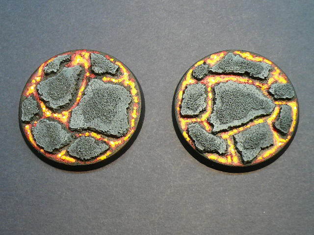 3 X Painted 50mm resin bases Lava Dreadnought Warhammer 40k Sigma | eBay