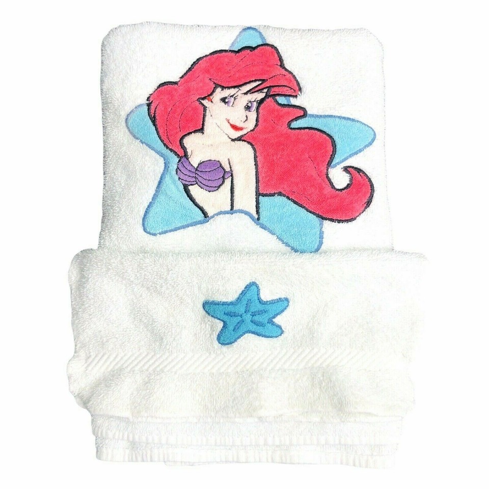 Vintage Disney Little Mermaid Ariel Bath Towel Wash Cloth 90s Movie ...