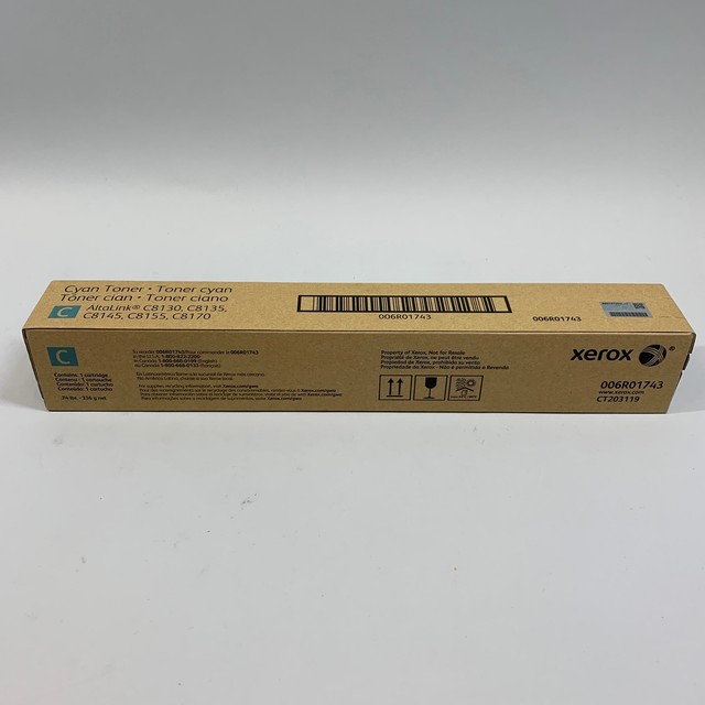 GENUINE XEROX 006R01743 CYAN TONER CARTRIDGE - CT203119 -C8130 C8135 ...