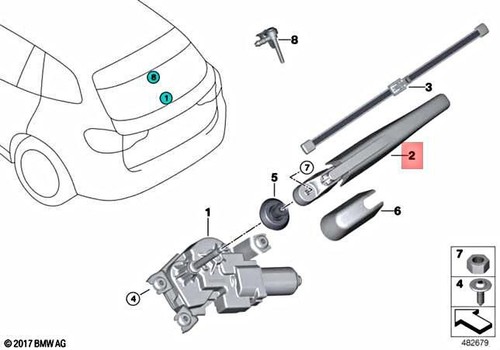 Genuine BMW X3 G01 G08 X3 18d TX11 TX12 Rear Window Wiper Arm ...