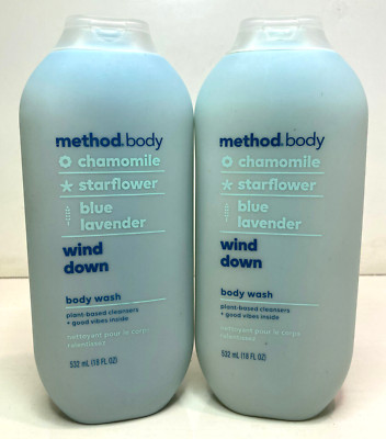 Lot 2~Method Body Wash ~Wind Down~ (Chamomile,Starflower & Blue ...